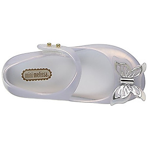 Mini Melissa Girls' Mini Ultragirl Fly Mary Jane Flat, Silver Pearl, 5 Regular US Toddler