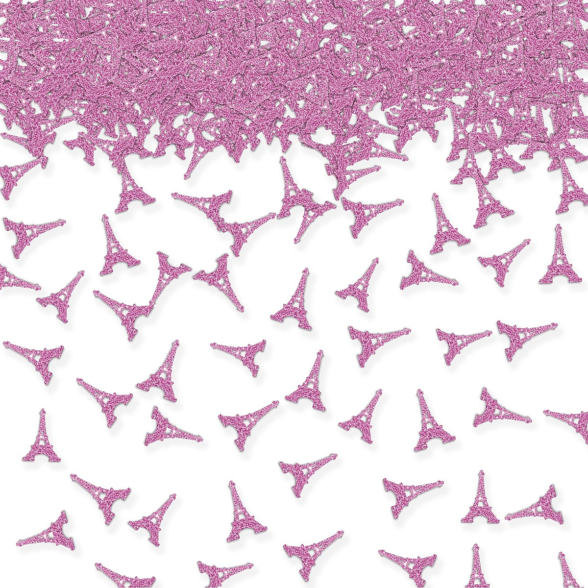 100pcs Eiffel Tower Confetti, Pink Glitter Paris Party Table Confetti, Paris French Theme Party Paper Scatters, Baby Shower/Bridal Shower Party Table Decoration