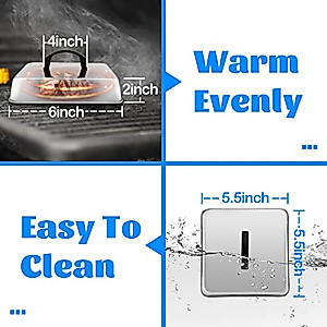 Small 6in Cheese Melting Dome, HaSteeL Stainless Steel Square Basting Steaming Cover Lid, Griddle Accessories for Kitchen Cast Iron Flat Top, Great for Cooking Grilling Burger Patty Steak Bacon - 2Pcs