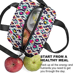 Tribal Aztec Geometric Art Lunch Bag, Lunch Box Portable Insulated Lunch Tote Bag, Thermal Cooler Bag for Women Work Outdoor