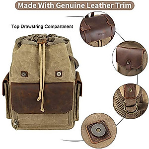 Endurax Leather Camera Backpack Bag for Photographers Waterproof DSLR Backpacks