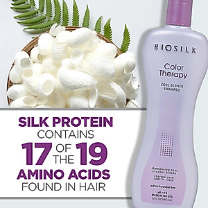 Biosilk Color Therapy Cool Blonde Shampoo, Protects Highlighted & Lightened Hair To Help Balance Brassy Tones, Sulfate, Paraben & Cruelty-Free, 12 Oz