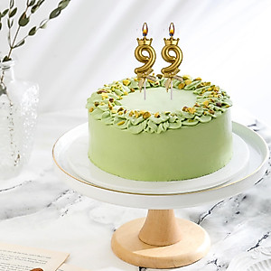 AOOLADA 99th Birthday Candles, Gold 99 Year Old Number Birthday Candles, Happy Birthday Cake Topper Gifts Party Decorations for Men Women