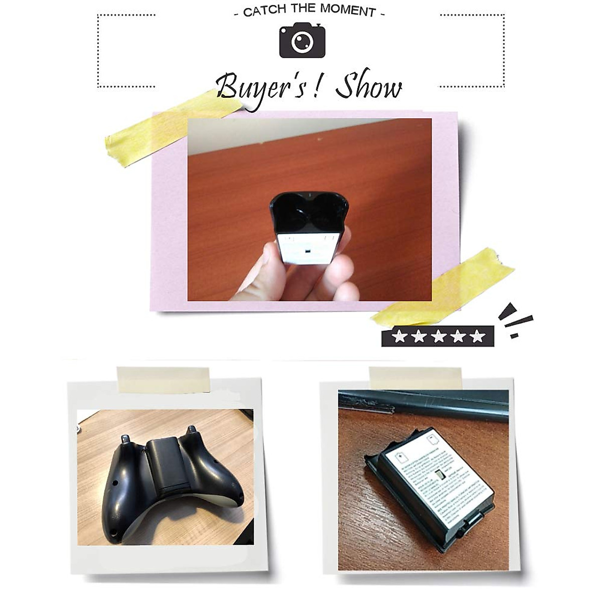 BFVV Black Battery Cover Shell Case Replacement for Xbox 360 Wireless Controller - 10 Pack