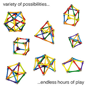 Goobi 70 Pcs Magnetic Building Sticks Blocks Toys Magnet Construction Set Tiles Toy Montessori STEM Educational Toys for Ages 3 4 5 6 7 8 Kids Boys Girls Adults with Storage Box and Instruction Guide