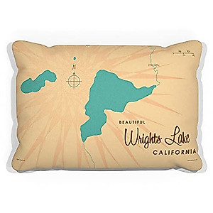 Wrights Lake California Canvas Throw Pillow for Couch or Sofa at Home & Office by Lakebound 13" x 19".