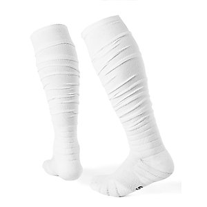 QEES Football Socks,White Soccer Socks,Scrunch Socks Football,Long Football Gear Athletic Socks For Adults Men Women.Football Accessories .Large