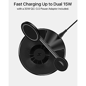 Charging Station for Apple Multiple Devices, for MagSafe Charger Stand, Wireless Charger for MagSafe 3 in 1 for iPhone 15 14 13 12 Series, Apple Watch, AirPods Pro/3/2 (30W Adapter Included)