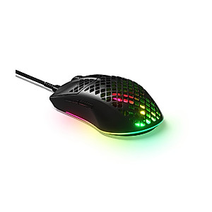 SteelSeries Aerox 3 - Super Light Gaming Mouse - 8,500 CPI TrueMove Core Optical Sensor - Ultra-Lightweight 59g Water Resistant Design - Universal USB-C connectivity - Onyx (Renewed)