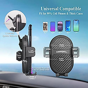 Phone Mount for Car, 1 Second Quick Release, Phone Holder for car Adjustable 360 Rotation, Cell Phone Holder Car be Applied to Dashboard or Windshield