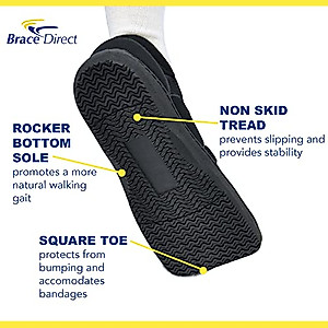 Brace Direct Post Op Recovery Shoe - Adjustable Medical Walking Shoe for Post Surgery or Operation Support, Broken Foot or Toe, Stress Fractures, Bunions, or Hammer Toe for Left or Right Foot