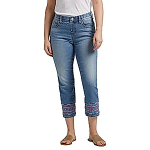 JAG Jeans Women's Maya Mid Rise Capri, Aztec Blue, 14