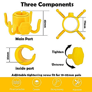 5 Pack Beach Umbrella Hanging Hook, 4-Prongs Beach Umbrella Hanging Hook, Adjustable Plastic Umbrella Hook for Towels Camera Clothes Hats Sunglasses Bag, Beach Camping Travel Supplies