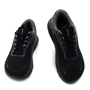 JACKSHIBO Wide Toe Box Shoes for Men Women Wide Sneakers Road Running Shoes Lightweight Breathable Neutral Cushioned Walking Shoes Athletic Tennis Wide Shoes Black