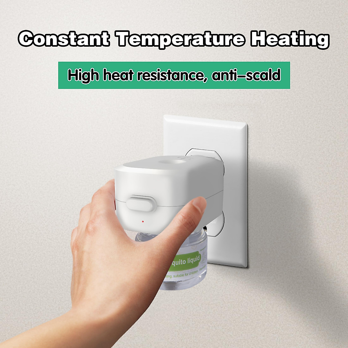 Ddrihlees Mosquito Repeller, Electronic Mosquito Repellent Plug in Indoor Use, Includes 2-Pack 280 Hr Repellent Refills, No Candles or Flames, DEET-Free, for Home, Bedroom, Office, Kitchen (White)