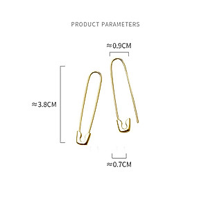 Big Safety Pin Cartilage for Women Girls S925 Sterling Silver with 14K Gold Plated Minimalist Hoop Earrings Personalized Dangle Drop 37mm