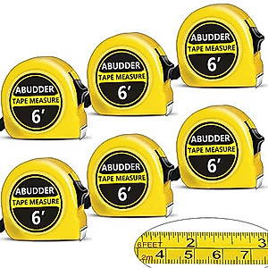 6 Pieces Tape Measures 6 ft,Metric Measuring Tape Retractable, Self-Locking Tape Measurer, Easy Read Imperial/Metric Scale Measurement Tape