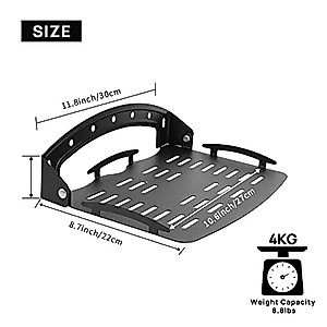 POPTONG NO Drilling Projector Wall Mount, Small Wall Shelf, Floating Shelf - Loading Capacity 8.8lbs, 90 Degree Foldable, Used for Media Boxes, Game Consoles, Routers, Projectors and Sounds (BACLK)