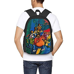 DSERC Fat Cartoon Albert and the Cosby Anime Backpacks Laptop Backpack Unisex Cartoon Double Shoulder Bag for Camping Travel Daypack