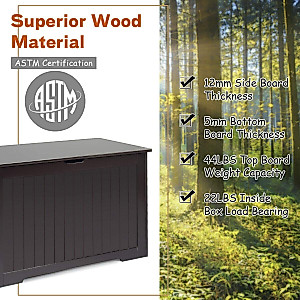 DORTALA Toy Chest Box, Large Storage Wooden Toy Organizer with Flip-Top Lid, Finger-Pinch Prevention Toy Storage Case for Bedroom/Living Room/Kindergarten,White