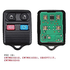 Keyless Entry Remote Control Car Key Fob for 1998-2014 Ford Mustang Focus Expedition Explorer 2001-2012 Ford Escape (CWTWB1U345 GQ43VT11T) Set of 2