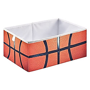 Basketball Storage Basket Storage Bin Rectangular Collapsible Laundry Baskets Large Toy Chest Organizer for Office Bedroom ClothesToys