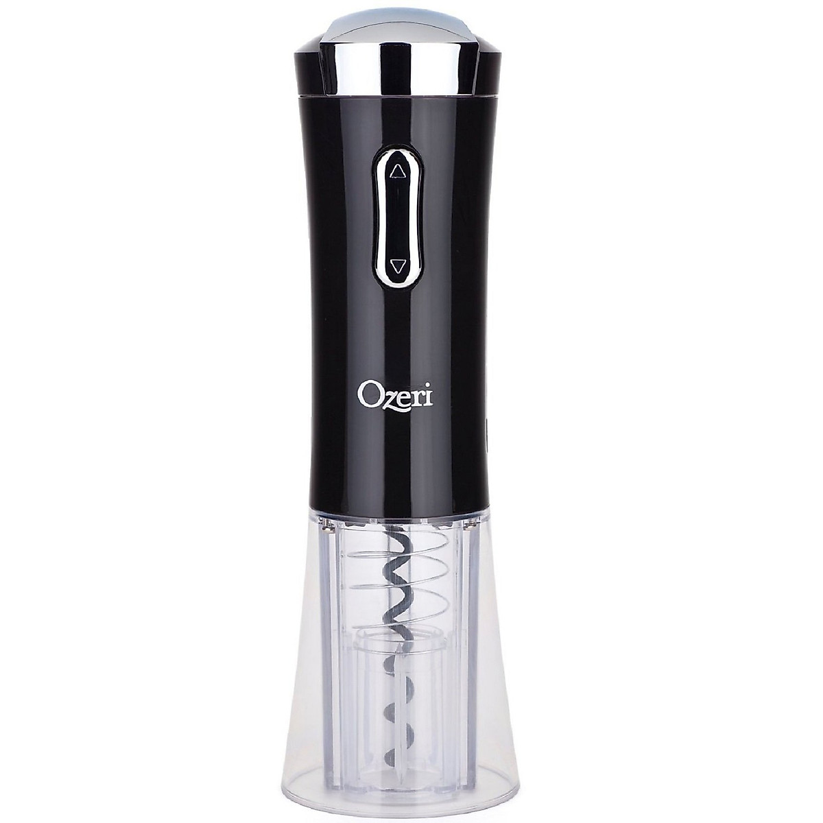 Ozeri Nouveaux II Electric Wine Opener in Black, with Foil Cutter, Wine Pourer and Stopper