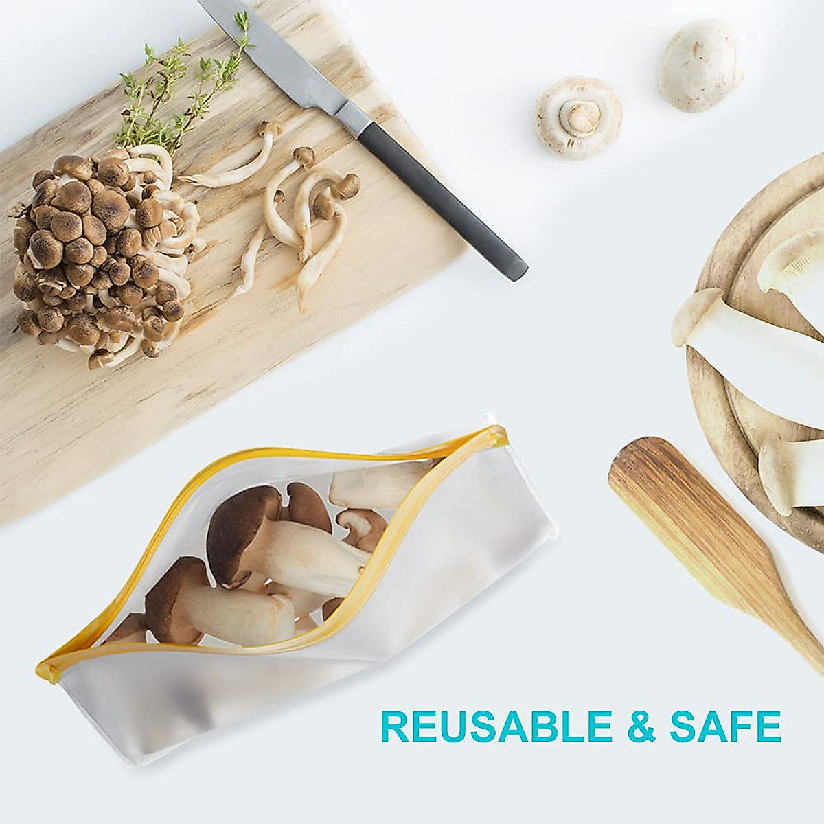 Reusable Food Storage Bags Stand Up, 9 Pack Ziplock Reusable Freezer Bags, Leakproof Storage Gallon Bags, Reusable Silicone Food Bags, Sandwich Bags, Reusable Kids Snack Bags