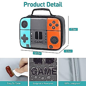 Tongtai Lunch Box, Insulated Game Leather Thermal Lunch bag for School, Cooler Bag, Lunch Boxes for Boys Girls Kids Toddlers Teen