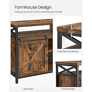 VASAGLE TV Stand for 65 Inch TV, Entertainment Center, TV Table and Console, TV Cabinet with Adjustable Shelves, Industrial Design, Rustic Brown and Black ULTV071B01