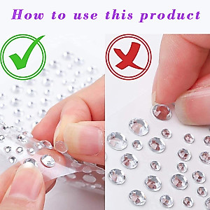 Black Rhinestone Stickers 3D Self Adhesive Face Gems Stick on Body Eye Bling Jewels Decal Crystal Hair Diamonds for Makeup Rave Accessories Embellishments for Crafts for Women and Girls 4PCS