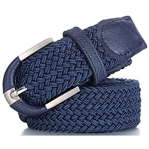 Marino Golf Belts for Men - Braided Woven Stretch Belts comes with a Gift Box - Navy - Small (32-36")