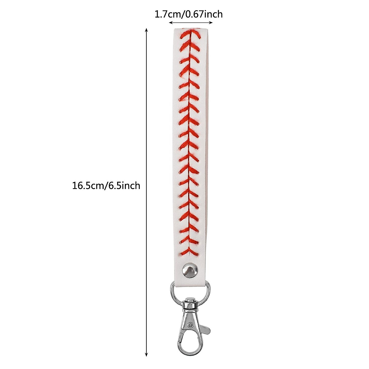 Towashine Baseball Seamed Leather Key Chain for Car Bag Purse Accessories Gifts（White）