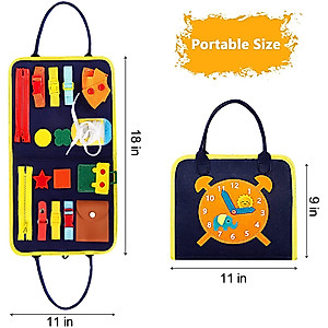 QIFUN Busy Board Toddlers, Montessori Toys for 1 2 3 Year Old, Sensory Toys for Toddlers 1-3, Travel Toy for Kids 1-4 Years Old Educational Learning Toys for Babies Develop Basic Skills