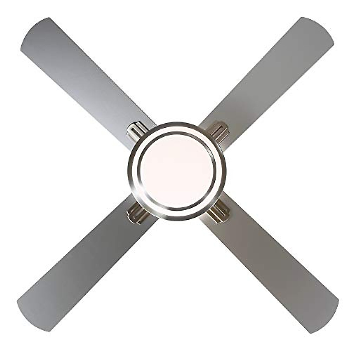FINXIN Indoor Ceiling Fan Light Fixtures Remote LED 52 Brushed Nickel Ceiling Fans For Bedroom,Living Room,Dining Room Including Motor,Remote Switch