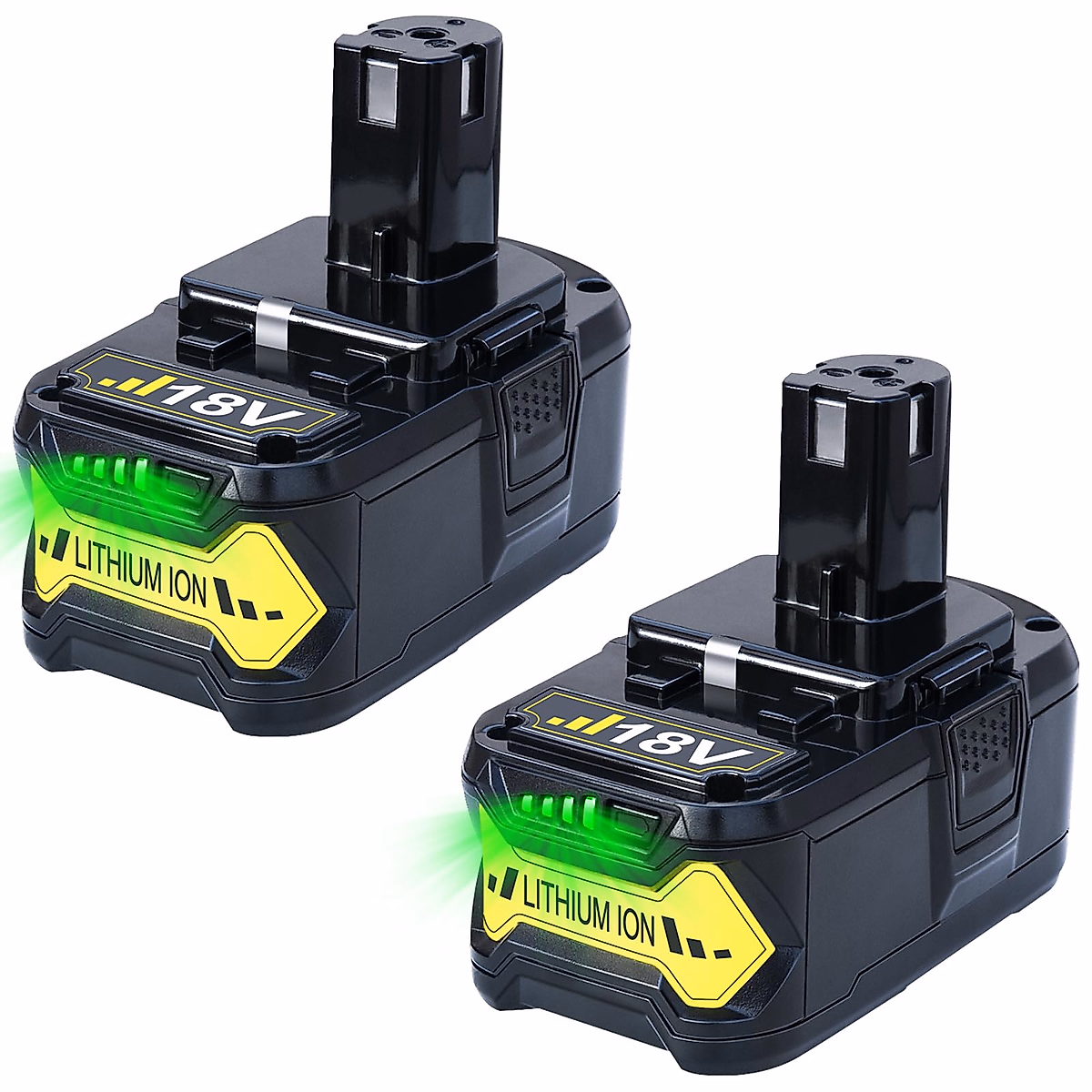 JGSPJ 6.2Ah Batteries Replacement for Ryobi 18V Battery Compatible with Ryobi Battery 18V P108 P190 P189 P102 P104 P107 P103 Cordless Power Tools, 2Pack