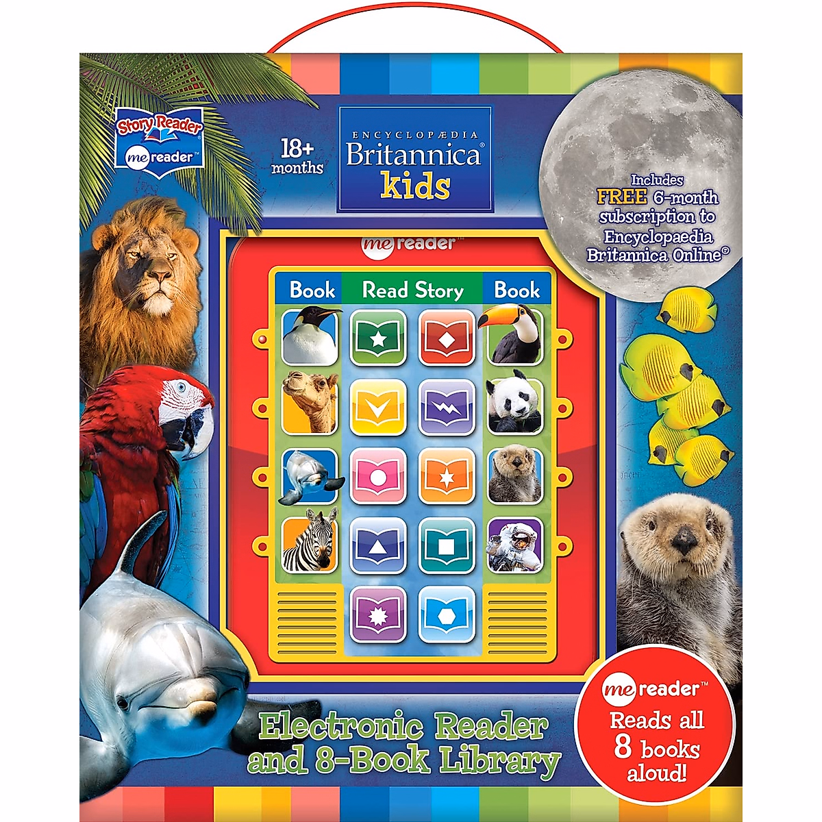 Encyclopedia Britannica Kids - Me Reader Electronic Reader and 8 Sound Book Library - Animals and Space- PI Kids