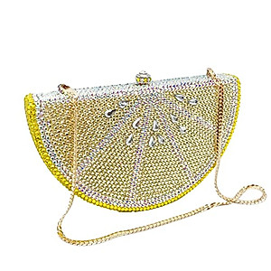 Tngan Women Cute Fruit Evening Clutch Sparkling Rhinestones Purse Crystal Banquet Prom Shoulder Bag, Fruit 1