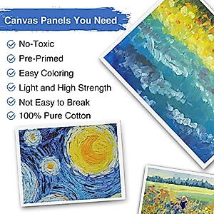 ESRICH Canvases for Painting 8Pack Canvas Panels with 8x10,5x7,4x4（2 of Each） and 11x14,9x12（1 of Each）,Painting Canvas for Acrylic Paint,Oil Paint,Watercolor,Gouache and Tempera,Pouring.