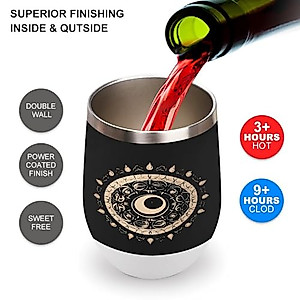 OPTKSNCU 304 Stainless Steel Insulated Cup with Lid, Sun And Moon Together Print Durable, And Easy to Clean – Ideal for Home, Office, And Gift Giving