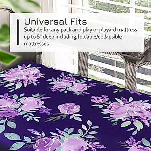 TANOFAR Baby Minky Blanket and playard Sheet Purple Flower