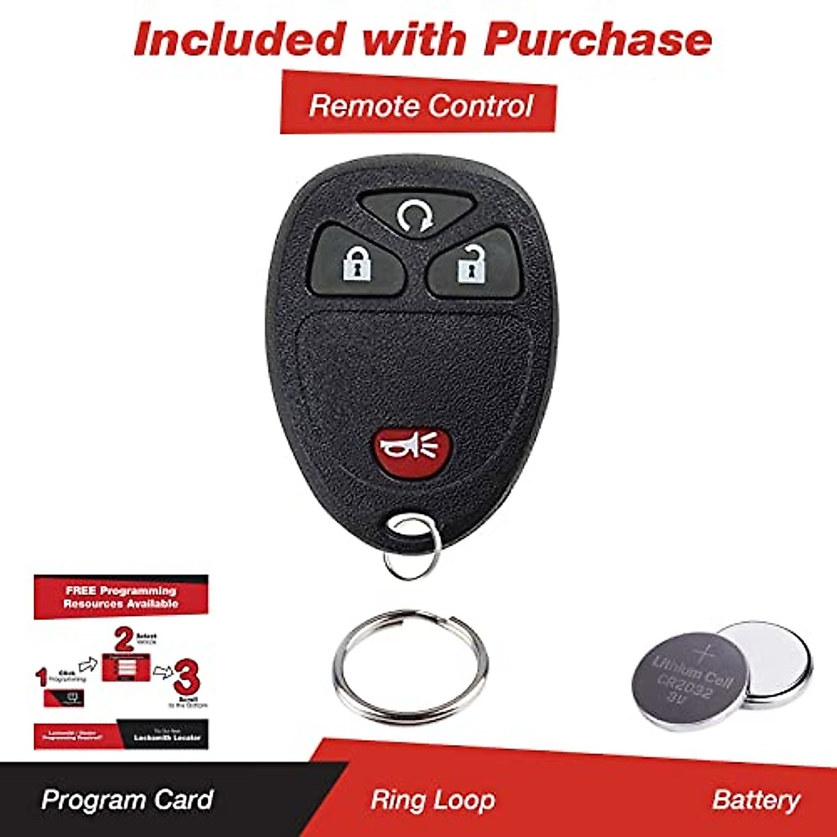 KeylessOption Keyless Entry Remote Control Car Key Fob Replacement for 15913421