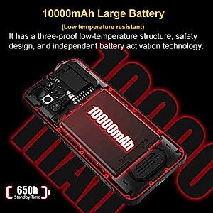 CONQUEST 5G Rugged Smartphone, S23 Unlocked Cell Phone with PTT Button, Android 12, 6.58'' Screen, 12GB+256GB, 10000mAh Battery, 108MP Main Cam, Dual SIM, NFC (Red-DMR)