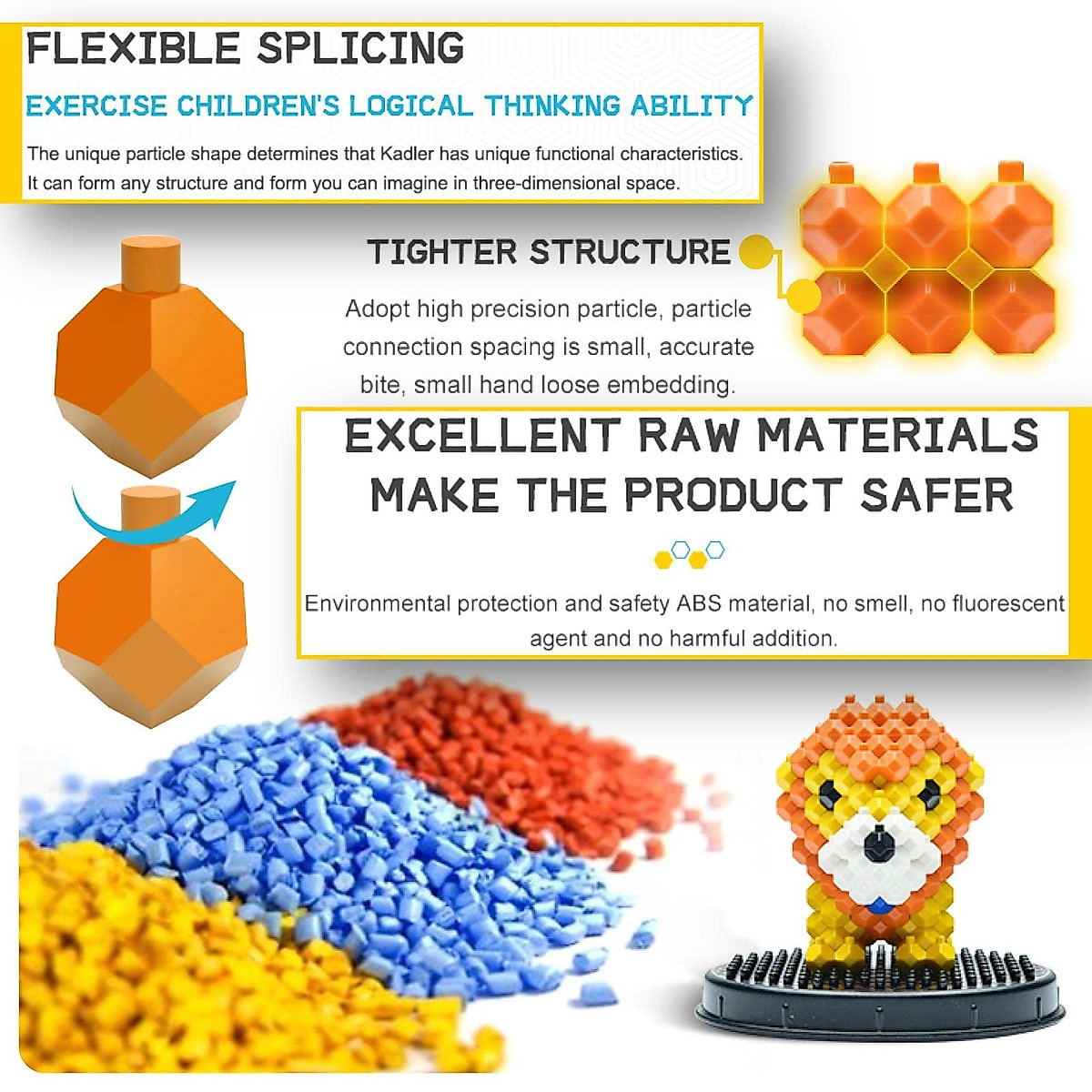 KADELE Kids Animal Lion Toy Building Sets,Extremely Creative and Challenging STEM Building Toys,Educational Toys for Boys and Girls Ages 8 and Up(102 Pieces)