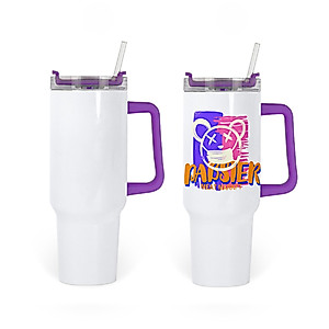 Icesip 12pack 40oz sublimation tumbler with white Handle Lid and Straw,Stainless Steel Double Wall Vacuum Insulated Travel Mug Cup Tumblers for Diy Craft Heat Press Print