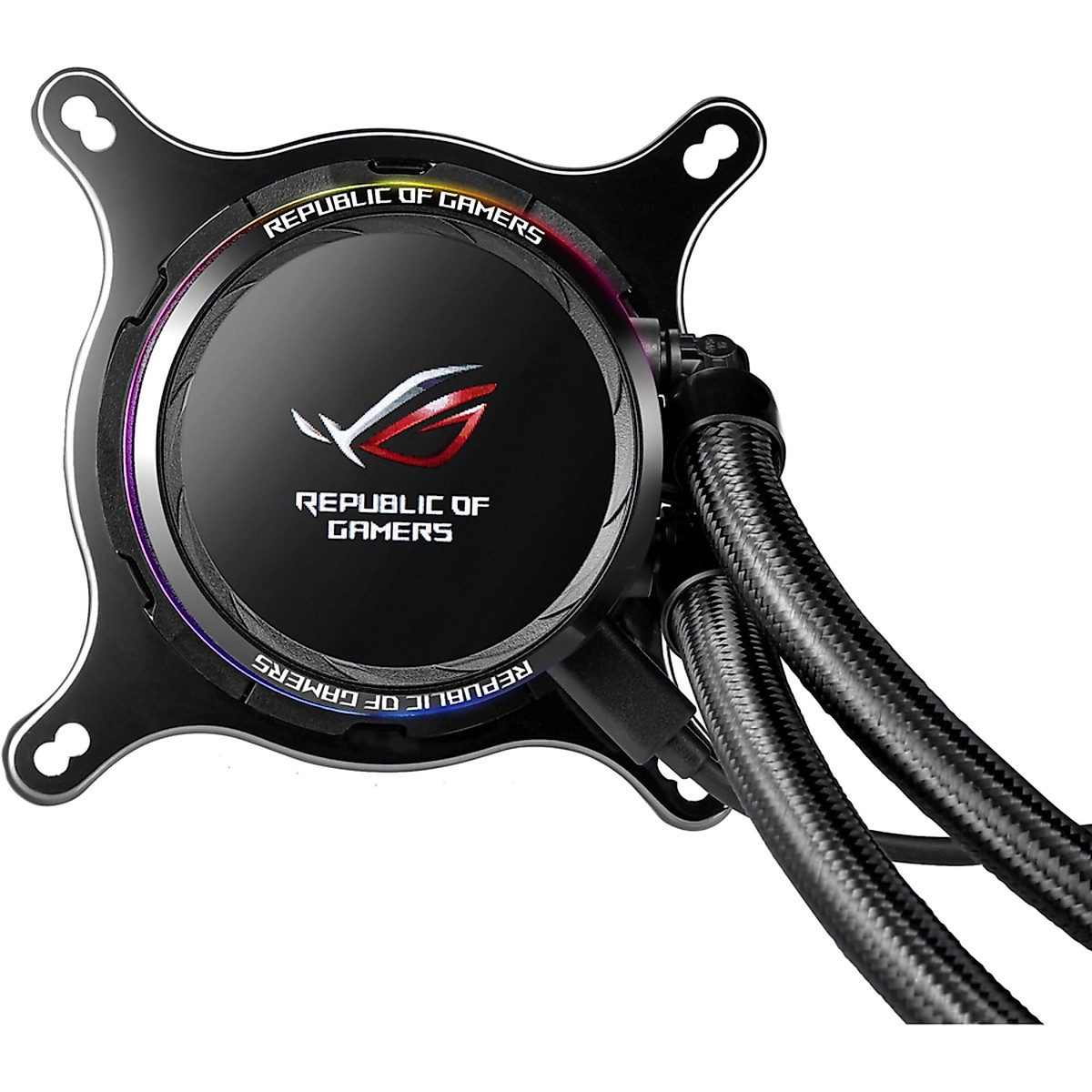 Asus ROG RYUO 240 RGB AIO Liquid CPU Cooler 240mm Radiator Dual 120mm 4-Pin PWM Fan with OLED Panel & Fan Control 1.77"