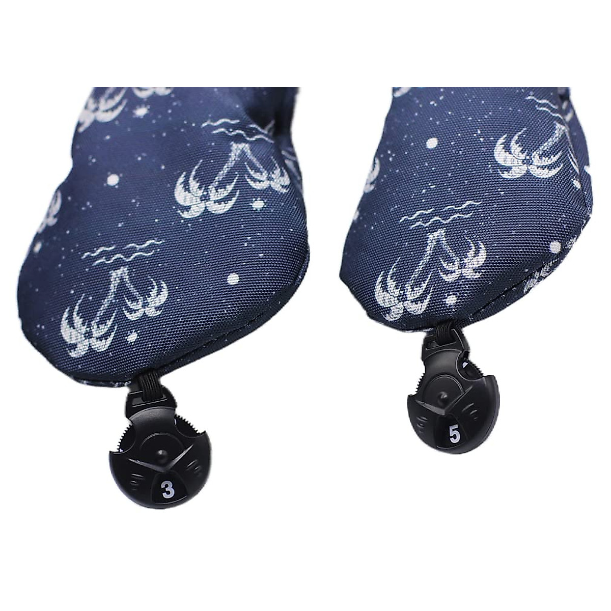 ROYMADE Golf Club Head Covers 3 Pack Waterproof Cloth Head Covers for Driver/Fairway Wood/Hybrid Fit All Golf Clubs Headcover #1#3#5 for All Brands (Coconut trees style)