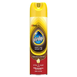 Pledge Moisturizing Oil Spray, Amber & Argan Scent, Nourishes, Protects and Revitalizes Furniture, 9.7 oz