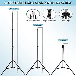 PHOPIK Softbox Photography Lighting Kit: Photo Studio Equipment 30 x 30 inches with E27 60W 5400K Light Bulb and Adjustable Height Light Stand for Filming Video, Photo Shooting and Streaming