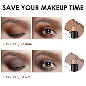 FOCALLURE 2 Pcs Cream Eyeshadow Stick,Brightener Eyeshadow Pencil Crayon,Highlighter Eye Shadow Stick Sets with Crease-proof Formula,Long Lasting Waterproof Eye Shadow Make Up,Smoky Brown